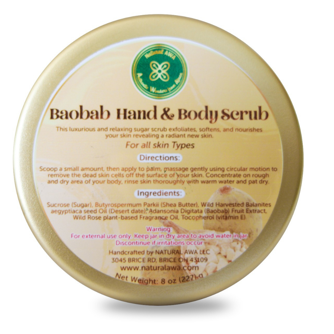 Shop Baobab Hand and Body Scrub – Natural AWA